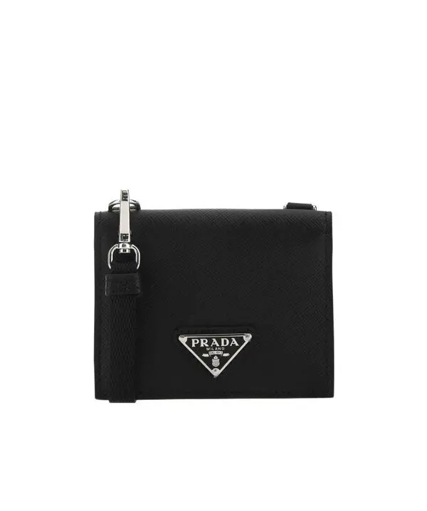 Prada Saffiano Leather Card Holder - Black