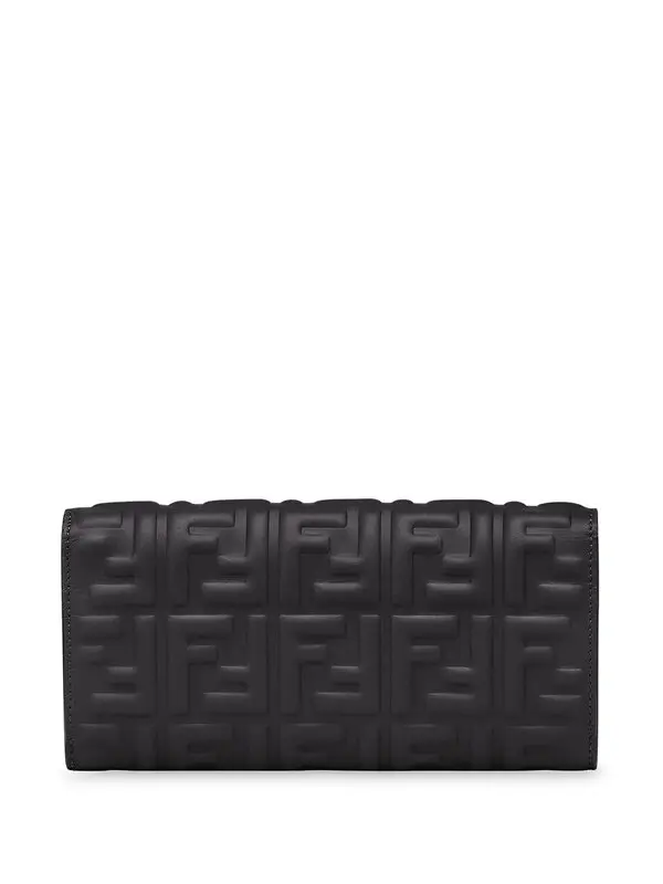Fendi Ff Motif Baguette Continental Chain-linked Wallet - Black
