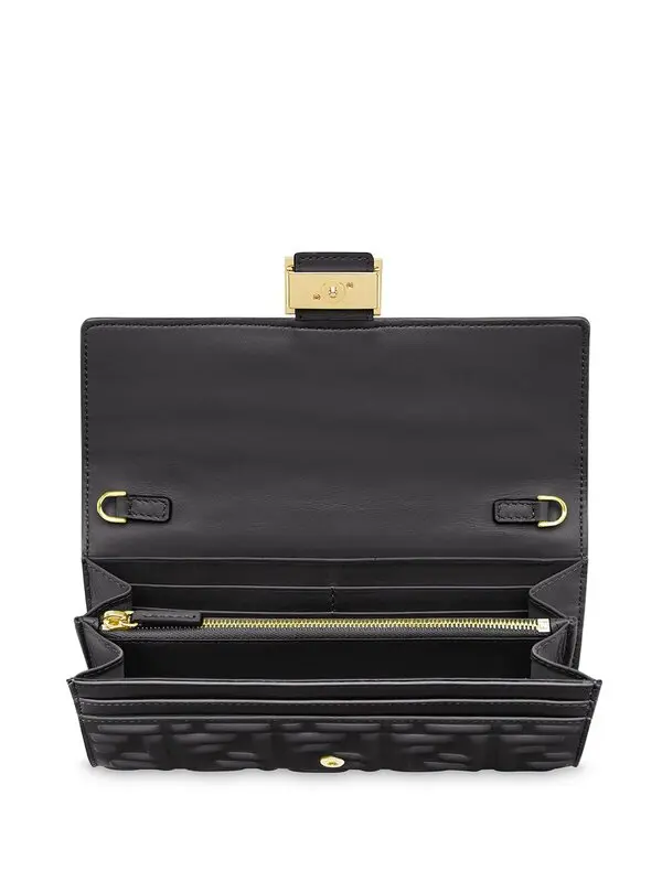 Fendi Ff Motif Baguette Continental Chain-linked Wallet - Black