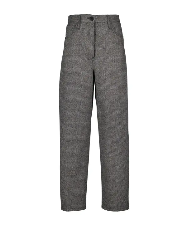 Prada Triangle-patch Pleated Trousers - Gray