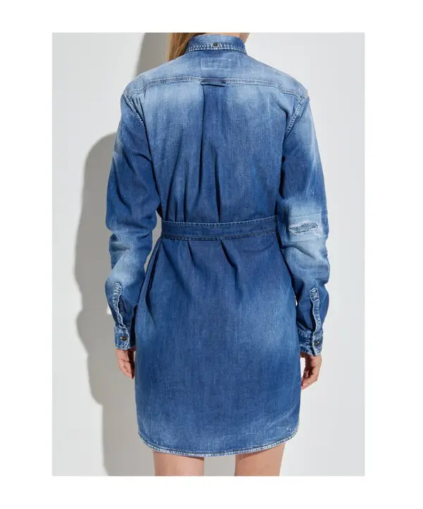 Dsquared2 Denim Belted Shirt Dress