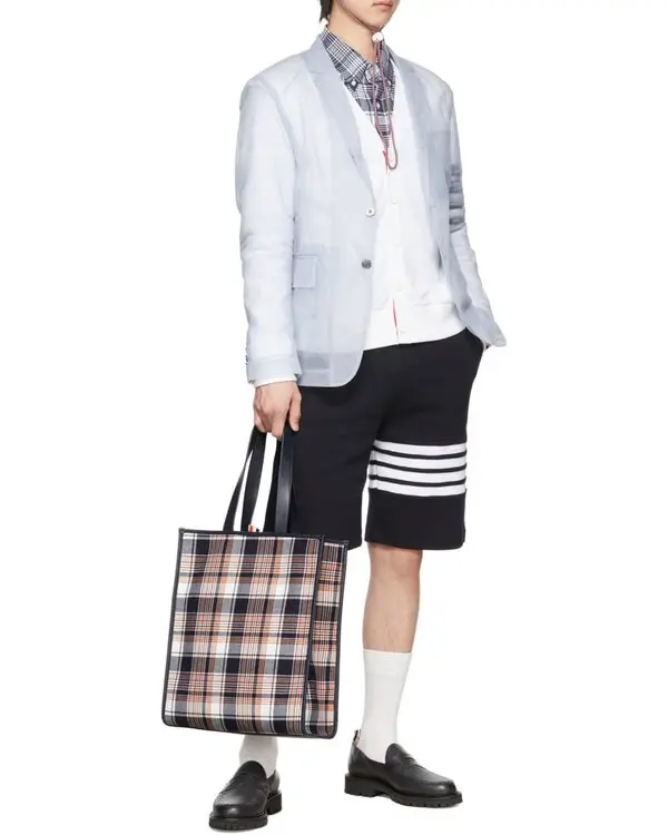 Thom Browne Vertical Rwb-webbing Stripe Tote Bag