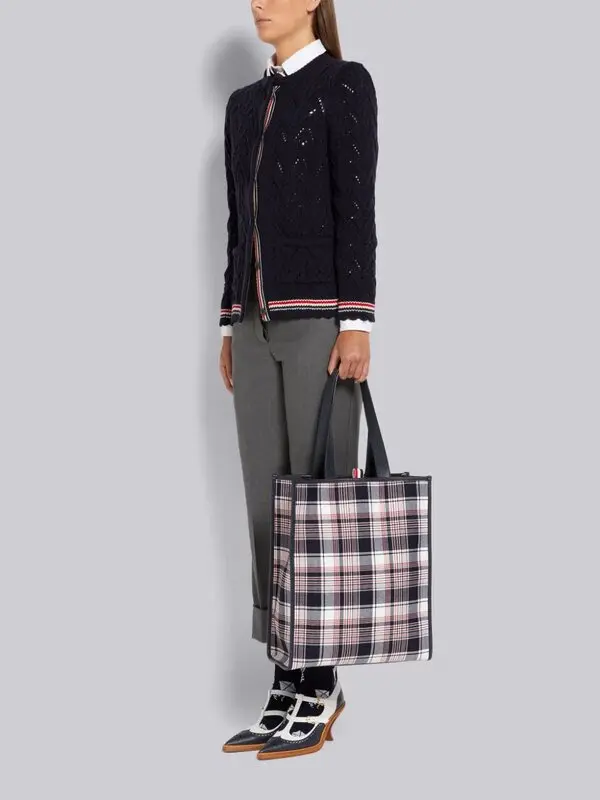 Thom Browne Vertical Rwb-webbing Stripe Tote Bag