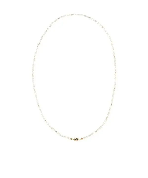 Valentino Garavani Ovalett Chained Necklace With Pattern And Hooked Design - White