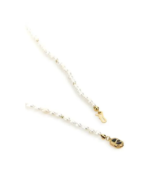Valentino Garavani Ovalett Chained Necklace With Pattern And Hooked Design