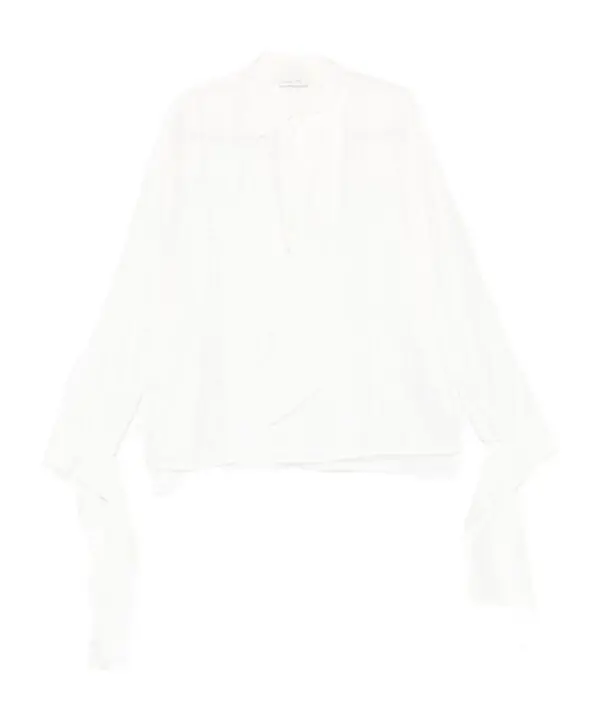 LANVIN Long Sleeve Silk Blouse - Beige