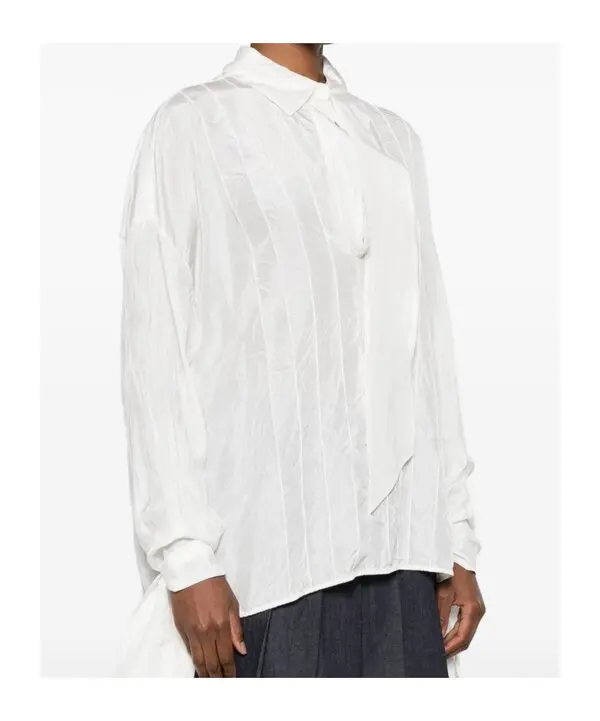 LANVIN Long Sleeve Silk Blouse - Beige