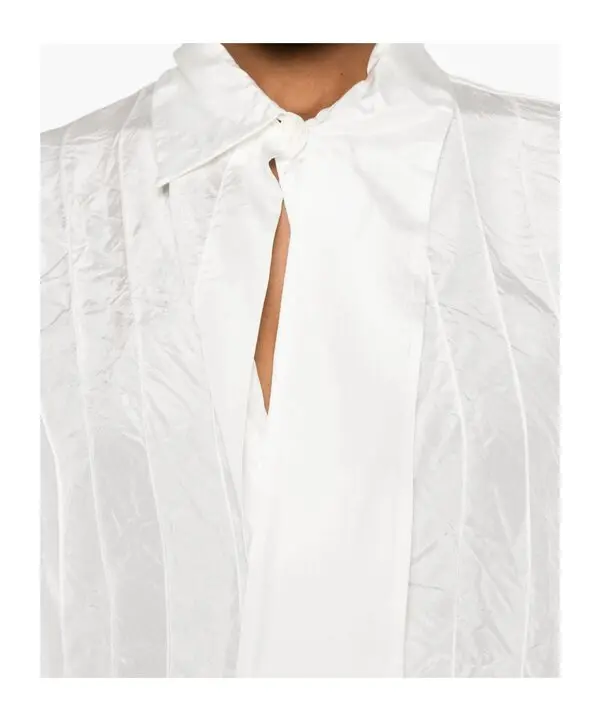 LANVIN Long Sleeve Silk Blouse - Beige