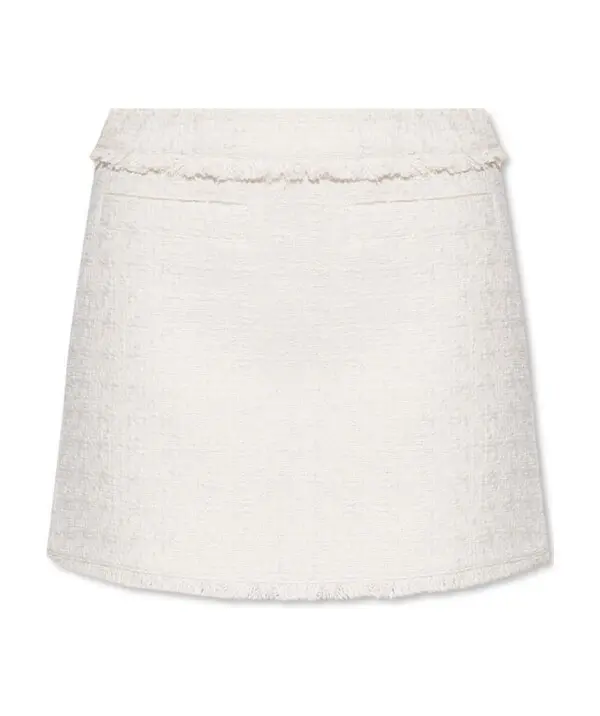 Proenza Schouler Tweed Knitted Mini Skirt - White