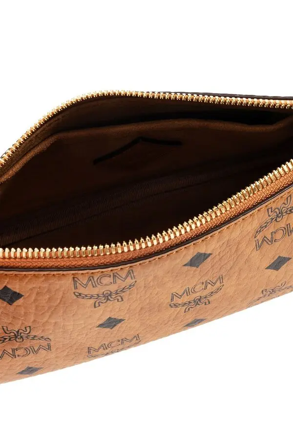 Mcm All-over Logo Print Shoulder Bag - Brown