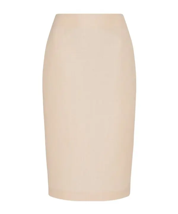 THE ROW Wool Zipper Skirt - Nude