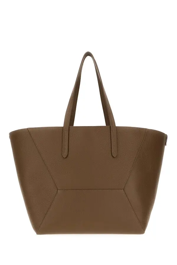 Brunello Cucinelli Tote Bag With Stitch Detailing - Chocolate-colored