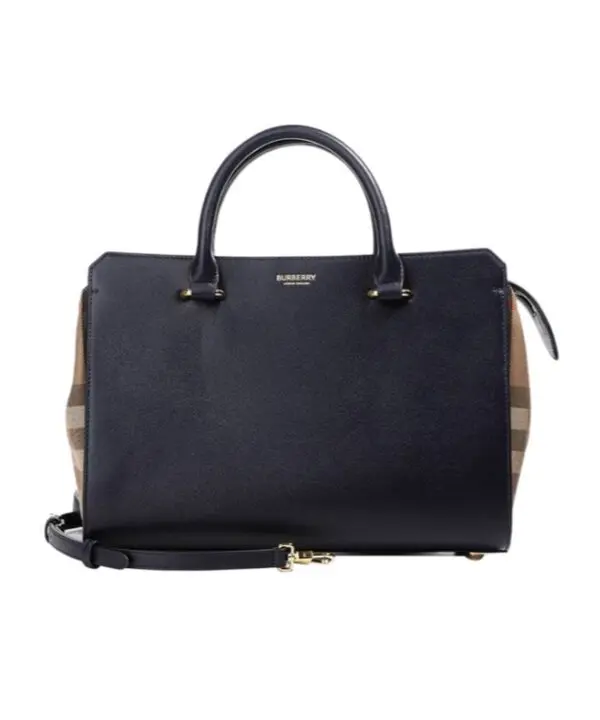 Burberry Double Handle Shoulder Bag - Black