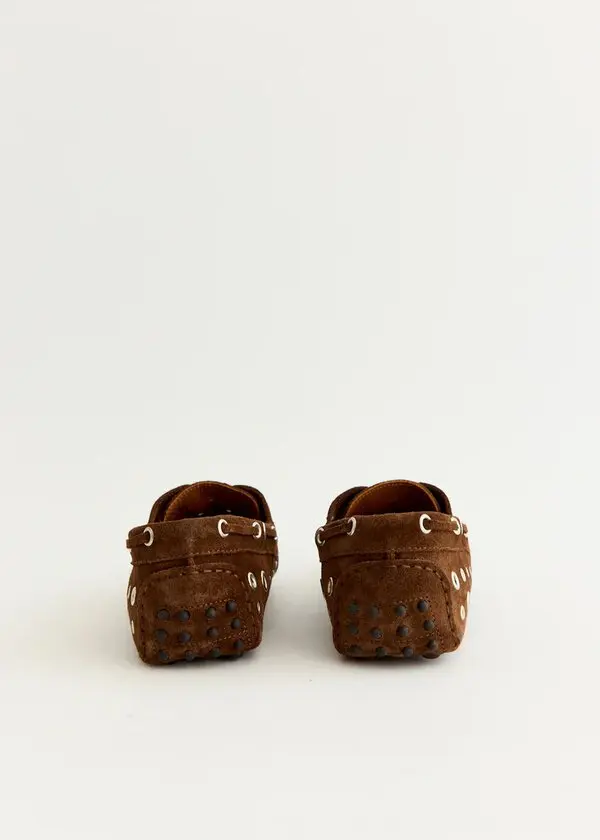 Gimaguas Loafer With Silver Eyelets - Brown