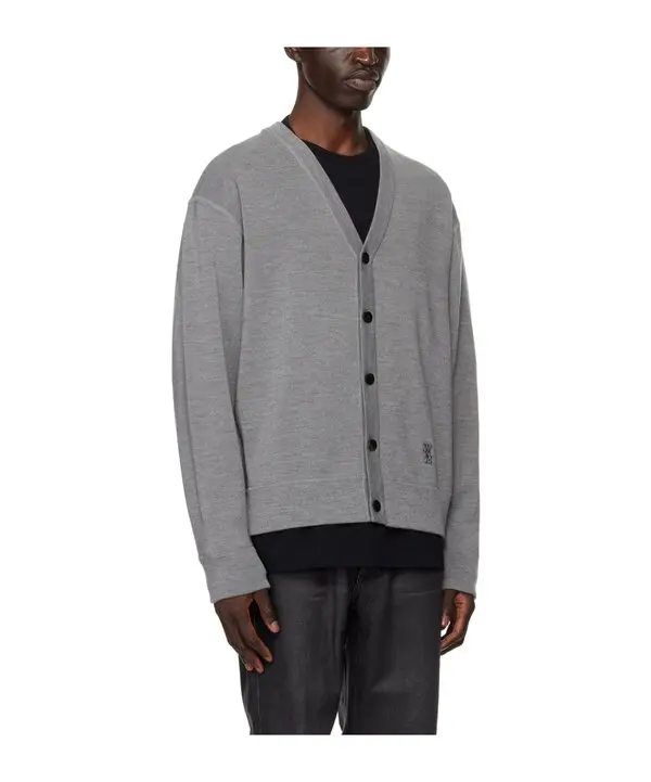 WOOYOUNGMI Rib Knitted Y-neck Cardigan