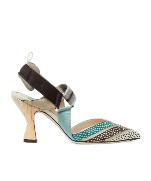 Fendi Colibrì Printed High-heel Slingback Pumps - Color