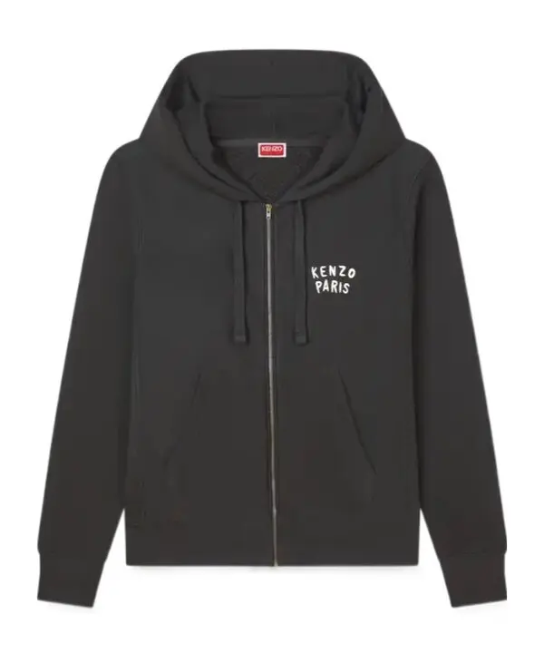 Kenzo Boke Heart Embroidered Zip-up Hoodie