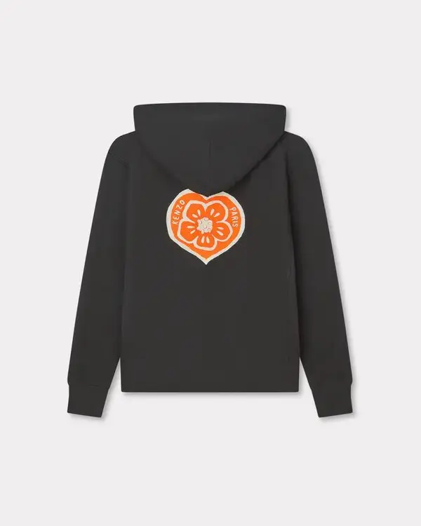 Kenzo Boke Heart Embroidered Zip-up Hoodie