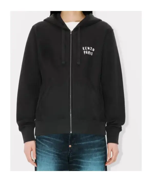 Kenzo Boke Heart Embroidered Zip-up Hoodie