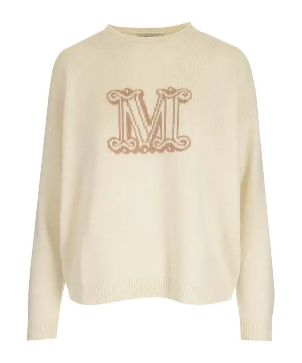 Max Mara Logo Detailed Sweater - Beige