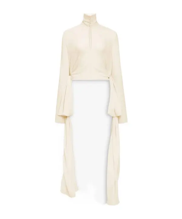 Alaïa Long Sleeve Bow Detail Shirt - White
