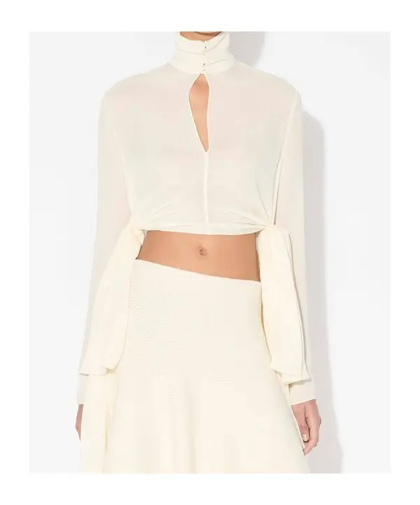 Alaïa Maxi Bow Georgette Blouse