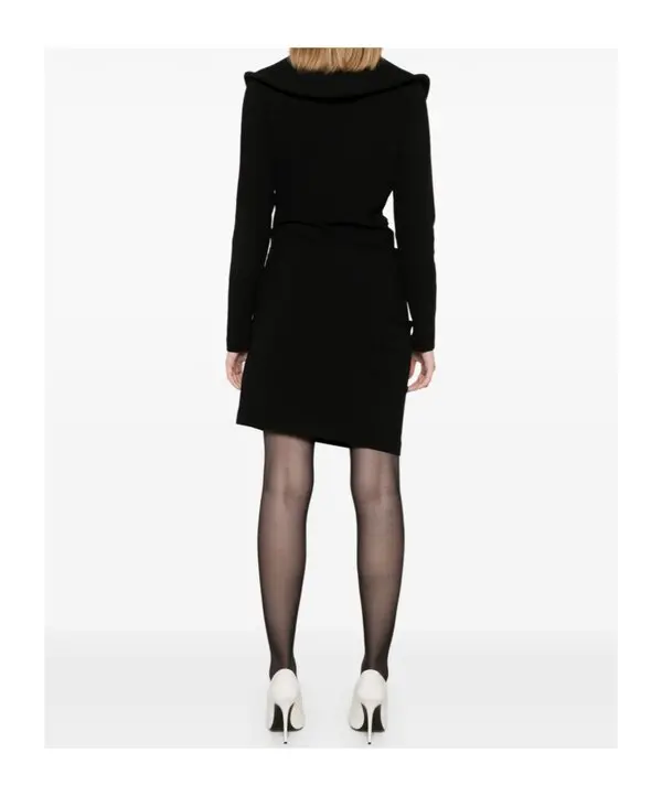 Magda Butrym Long-sleeved Dress With V-neck And Sculpted Ruffles