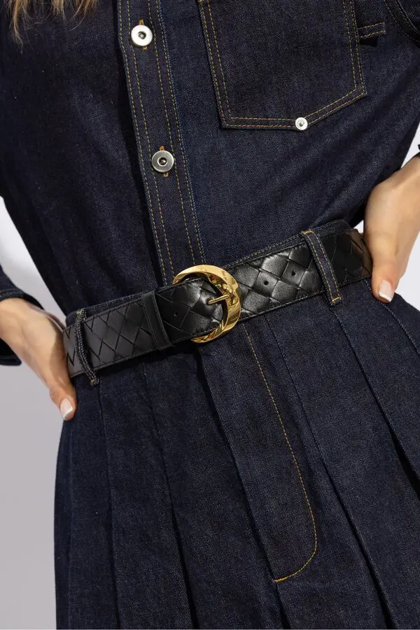 Bottega Veneta Essential Twist Belt - Black