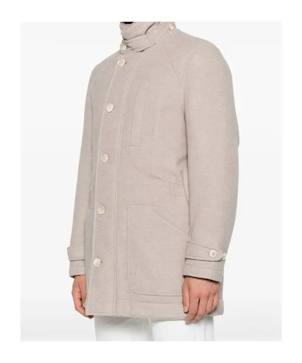 Brunello Cucinelli Single-breasted Coat With Fur Collar