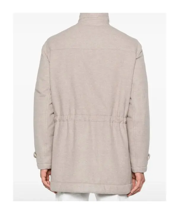 Brunello Cucinelli Single-breasted Coat With Fur Collar
