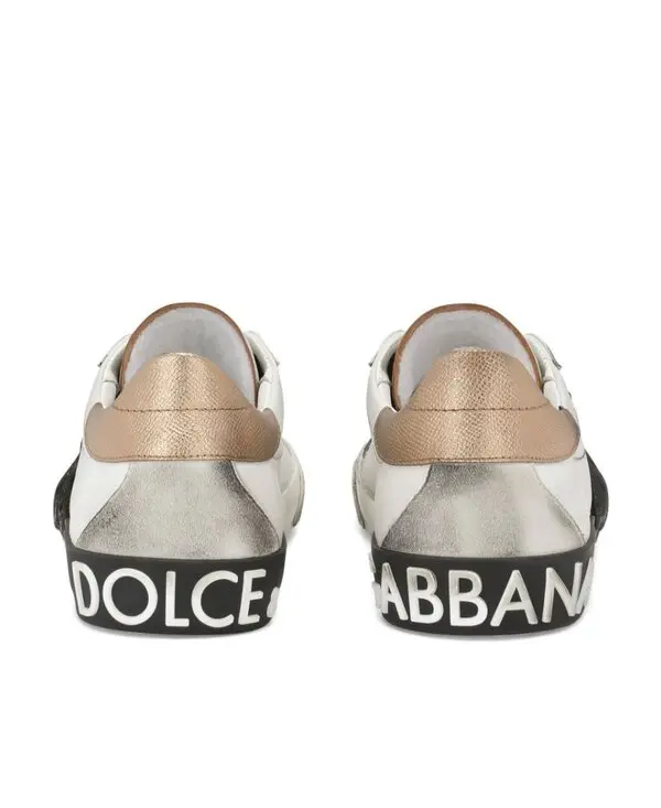 Dolce & Gabbana Portofino Lace-up Sneakers - White