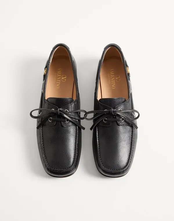 Valentino Garavani Square Toe Slip-on Loafers - Black