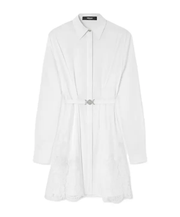 Versace Lace Insert Shirt Dress - No