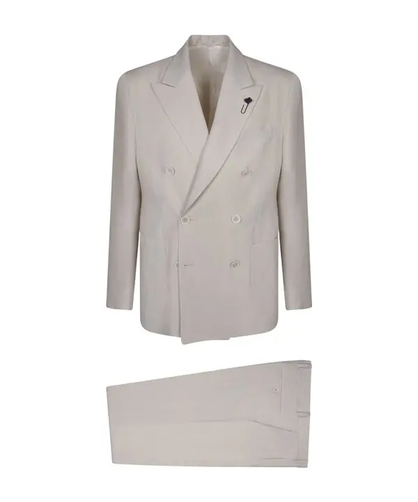 LARDINI Double-breasted Tailored Suit - Gray