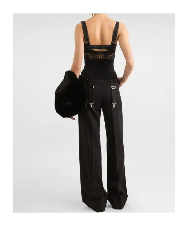 Dolce & Gabbana Wide-leg Horn Slacks - Black
