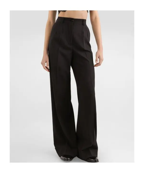 Dolce & Gabbana Wide-leg Horn Slacks - Black
