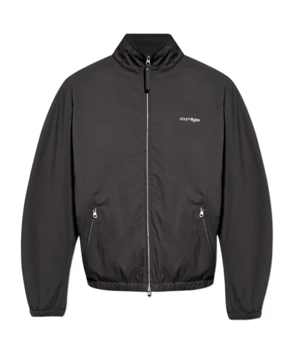COURREGES Long Sleeve Zip Up Jacket - Black