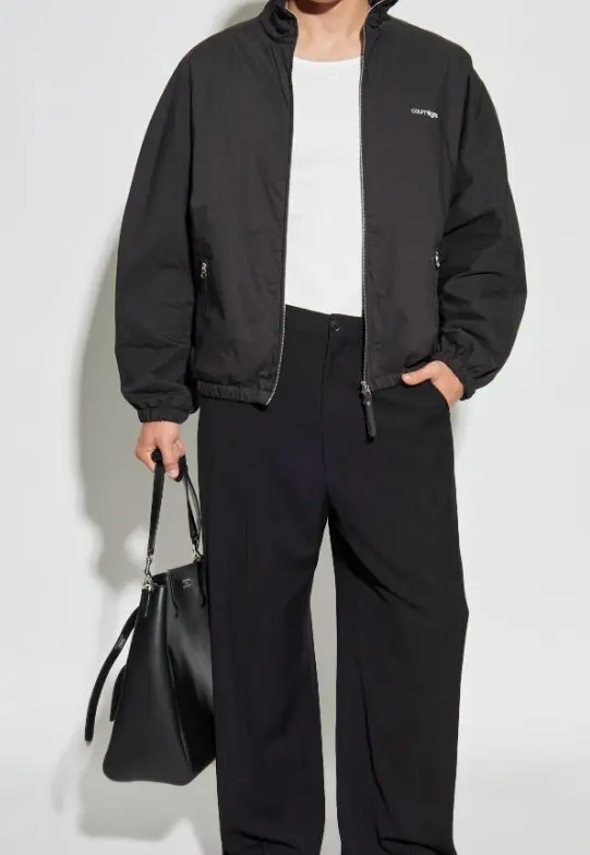 COURREGES Long Sleeve Zip Up Jacket - Black