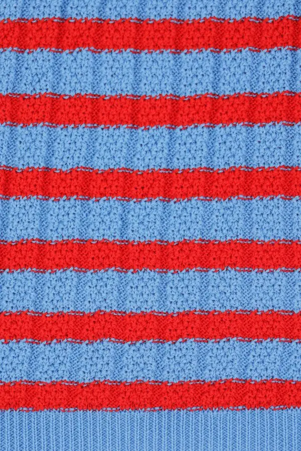 Valentino Garavani Striped Ribbed Crewneck Jumper - Blue