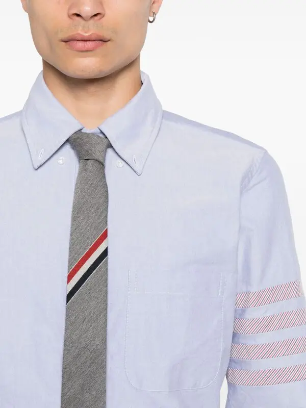 Thom Browne 4-bar Stripe Curved Hem Shirt