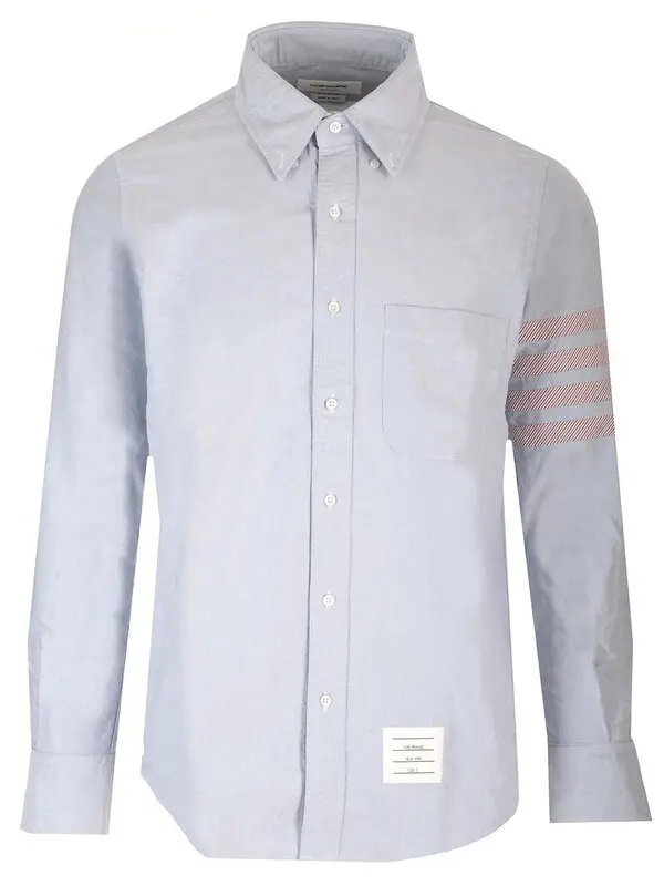 Thom Browne 4-bar Stripe Curved Hem Shirt - No