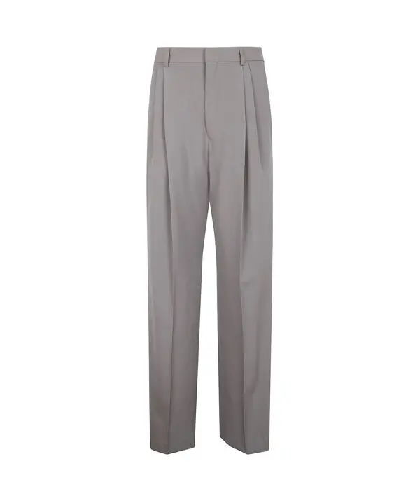 Dries Van Noten Panrom Pleated Trousers - Cement