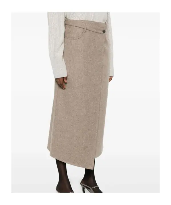 Brunello Cucinelli Wrap Buttoned Skirt