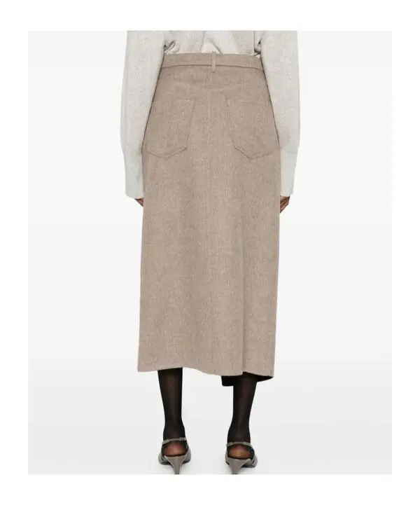 Brunello Cucinelli Wrap Buttoned Skirt