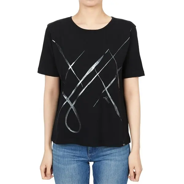 Herno Abstract Print Crew Neck T-shirt - Black