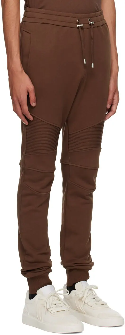 Balmain Logo Printed Drawstring Track Pants - Red