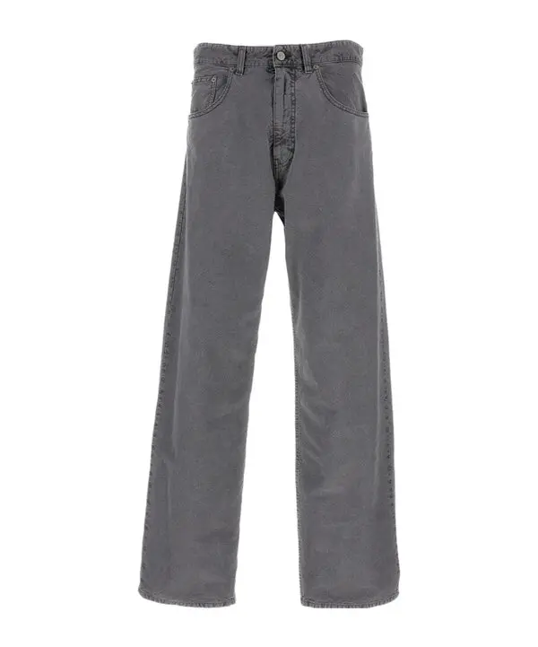 MAISON MARGIELA Logo Patch Wide Leg Jeans - Grey
