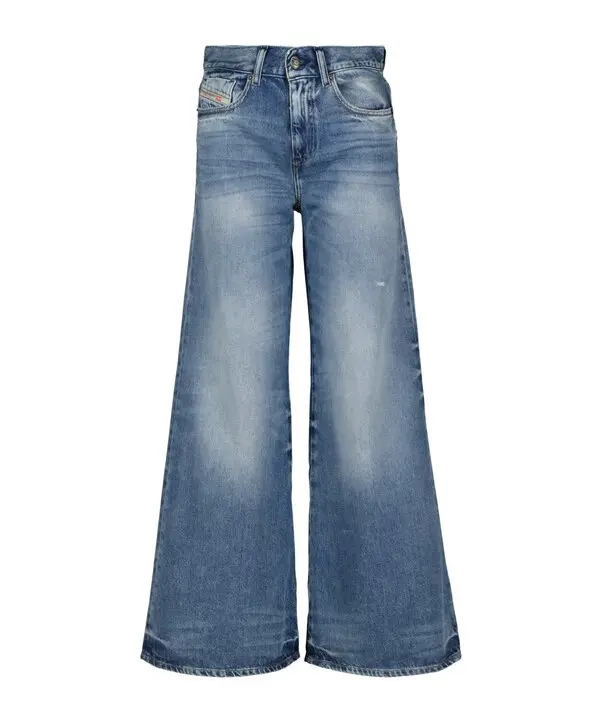 DIESEL® Wide-leg Distressed Jeans - Blue