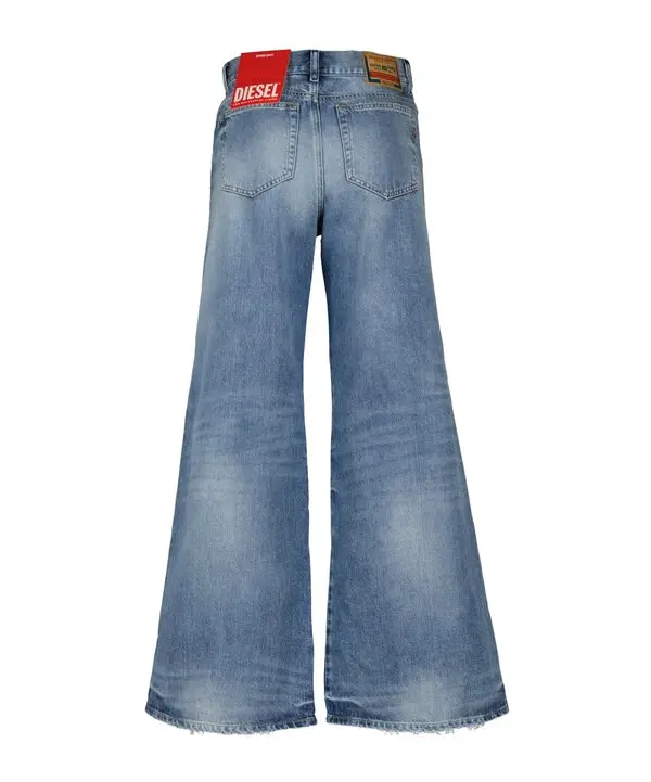 DIESEL® Wide-leg Distressed Jeans - Blue