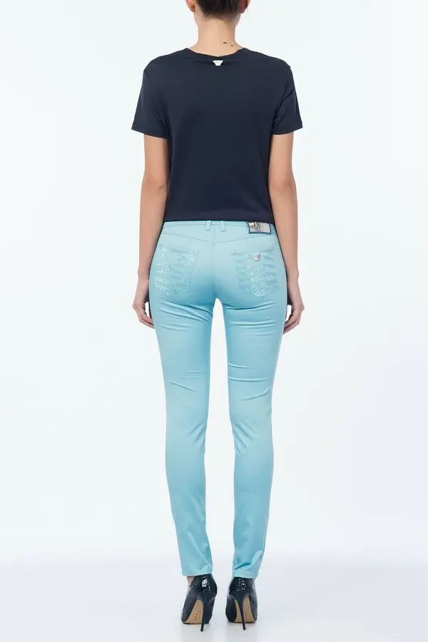 Emporio Armani Slim Fit Logo Detail Jeans - Blue
